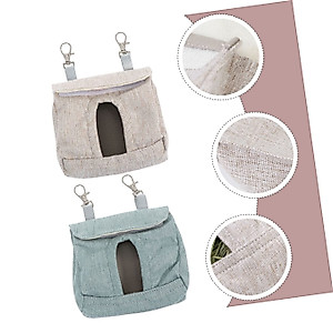 Ipetboom 2pcs Hay Bag Hanging Small Animal Hay Feeder for Guinea Pig, Rabbit, Hamster