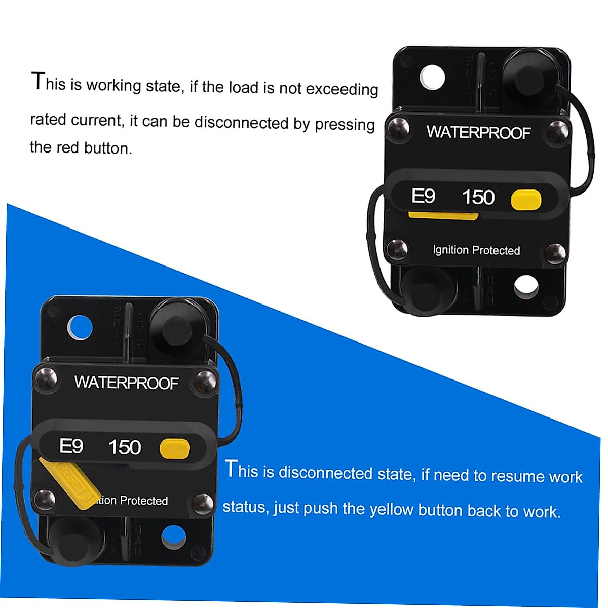 VICASKY Fuse Reset Circuit Breaker 2pcs Waterproof Circuit Breaker Car Circuit Breaker 32v Circuit Breaker Audio 100a Fuse Bimetal Circuit Breaker