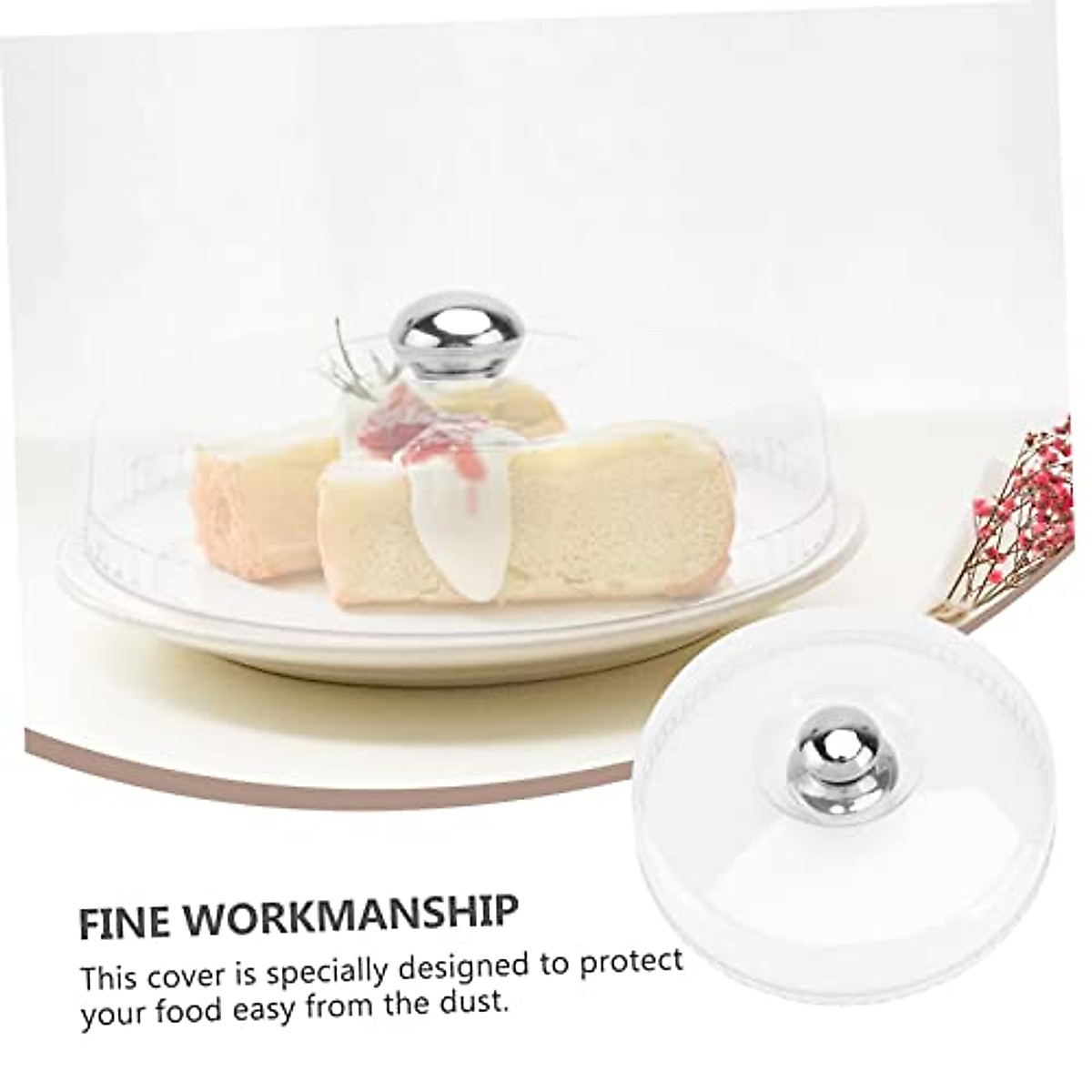 FELTECHELECTR Dessert Display Dome 1pc Plastic Transparent Cover Para Mini Postres Round Cake Carrier To Go Plates with Lids Cake Display Cake Box Cover Display Platter Cover Cover Food Cover