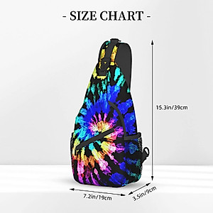 Boho Tie Dye Sling Backpack Crossbody Bags for Women Men, Stylish Boho Chest Bag Casual Small Shoulder Bags Travel Hiking Cycling Gym Sport Lightweight Daypack