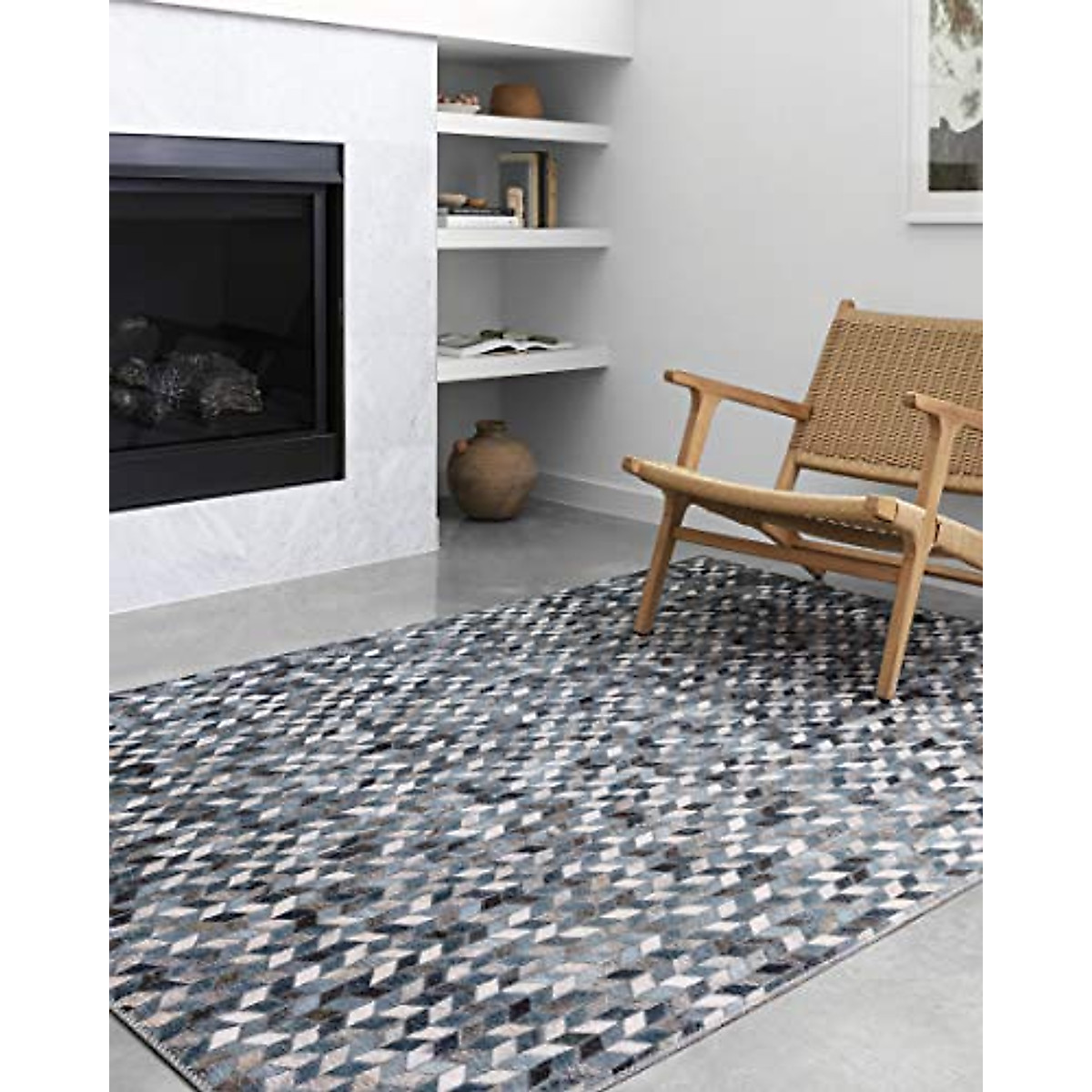 Loloi II Maddox Collection MAD-08 Ocean/Grey, Contemporary 7'-6" x 9'-6" Area Rug
