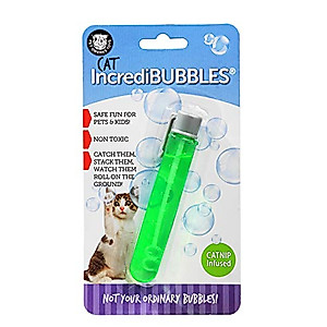 Pet Qwerks Incredibubbles Interactive Cat Toys - Long Lasting Edible Bubbles for Cats - Catnip Flavor - 20 ML