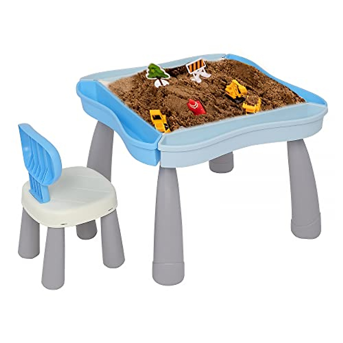 Kids Activity Table Set, Multi Activity Table Set with Storage Area, 300PCS Building Blocks