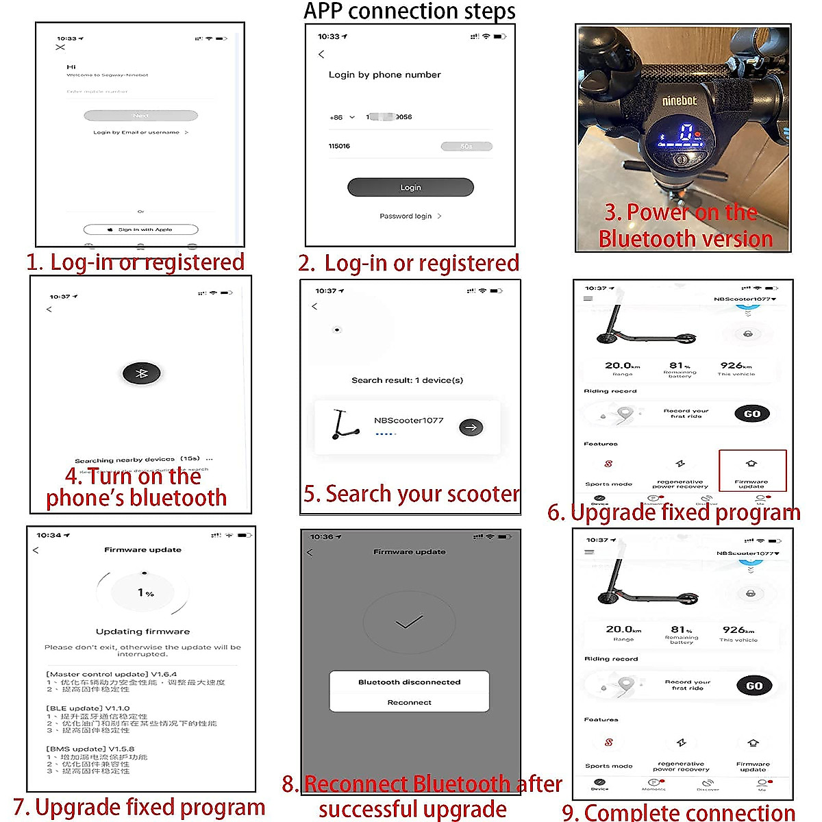 GLDYTIMES Dashboard Replacement for Segway Ninebot ES1 ES2 ES4 Electric Scooter ninebot Circuit Board Accessories Kit