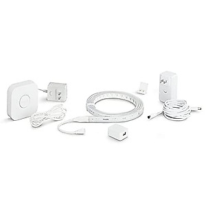 Philips Hue White and Color Ambiance Lightstrip Plus 2M/6ft Starter Kit for Family Christmas Holiday - Voice Compatible with Amazon Alexa and Google Assistant - BROAGE Power Cord