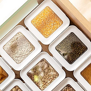 Pantry Storage Containers Set with Lids Airtight,4 Pieces Square 460ml/15oz,Clear Plastic Cereal Storage Containers, Air Tight Pantry Organization and Storage for Sugar Pasta Protein Powder Oat