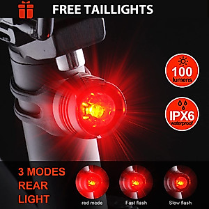 victagen Bike Lights, Super Bright 2400 Lumens Bike Lights Front and Back, USB Rechargeable Cycling Light, 5 Light Modes, Easy Installs, Fits All Bicycle, Mountain Bike, Road Bike,Cycling