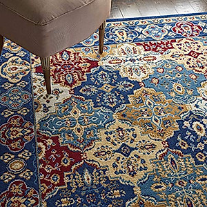Nourison Grafix Persian Multicolor 5'3" x 7'3" Area -Rug, Easy -Cleaning, Non Shedding, Bed Room, Living Room, Dining Room, Kitchen (5x7)