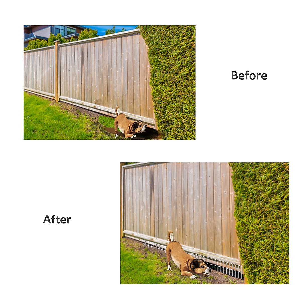 Dog Fence Barrier - Carbon Steel Fences 24" X 15" - Pack of 15 Dog Digging Fence Barrier with Wooden Guide Tool - Prevent Dog Digging Under Fence - Animal Barrier Fencing for Yard, Outdoor