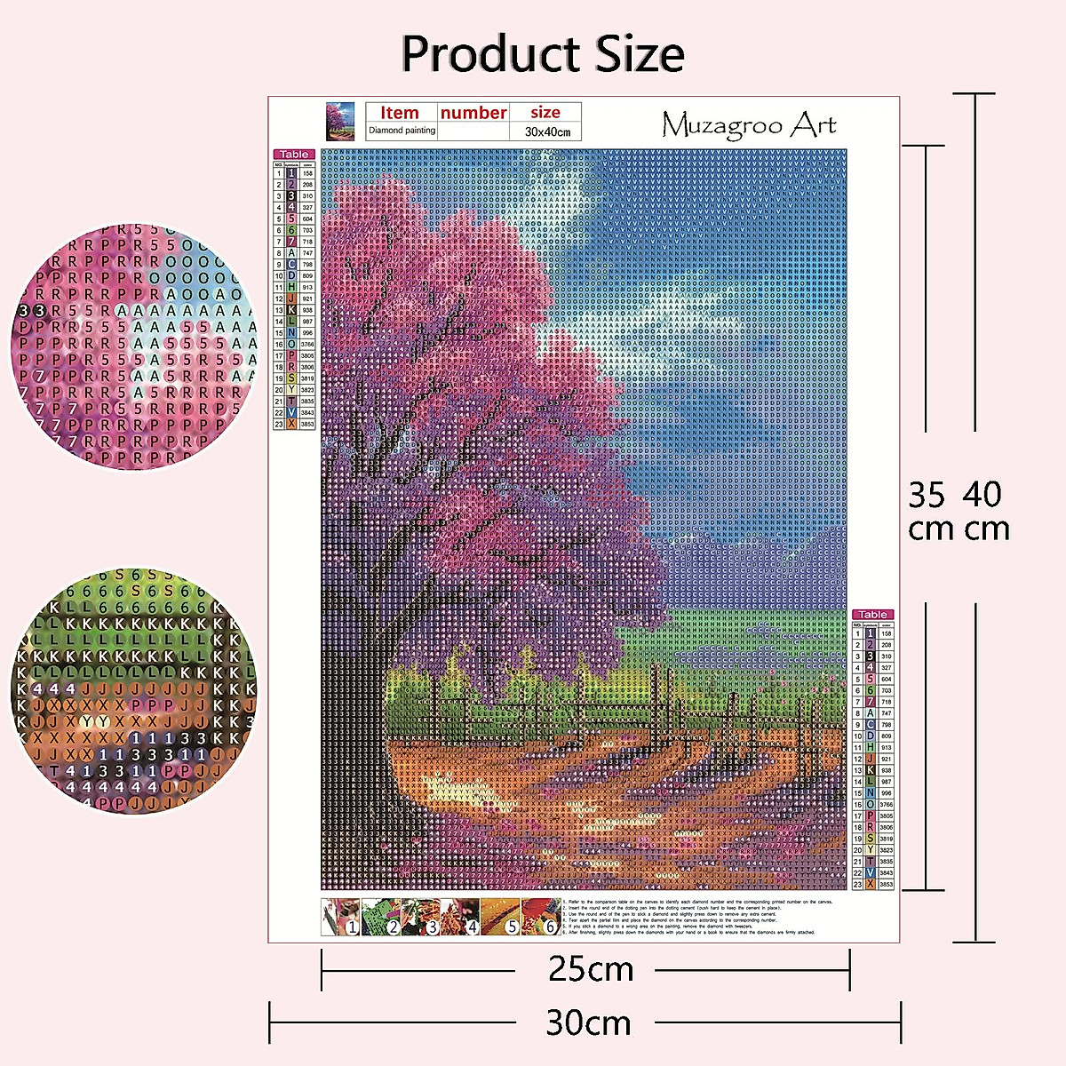 Muzagroo Art 4 Pack 5D Diamond Painting Kits for Adults DIY Drill Diamond Art Kits 4 Seasons Wall Art for Living Room Diamonds Arts and Crafts by Numbers for Beginners