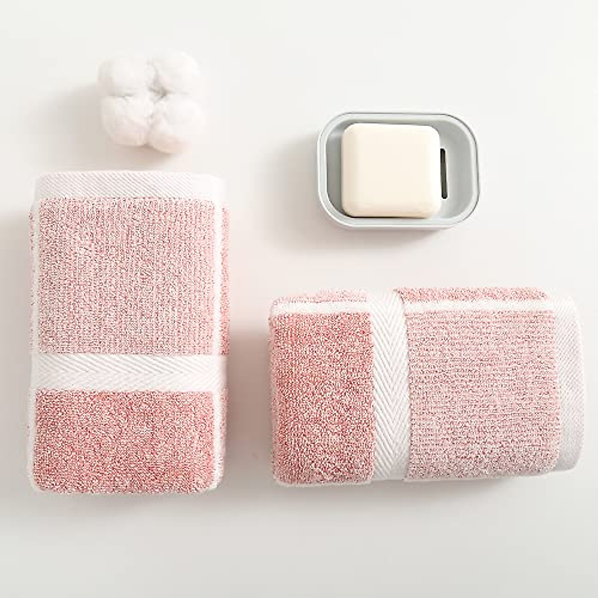 sense gnosis Pink Hand Towel Set of 2 100% Cotton Checkered Pattern Super Soft Highly Absorbent Decorative Hand Towels for Bathroom 13 x 29 Inch