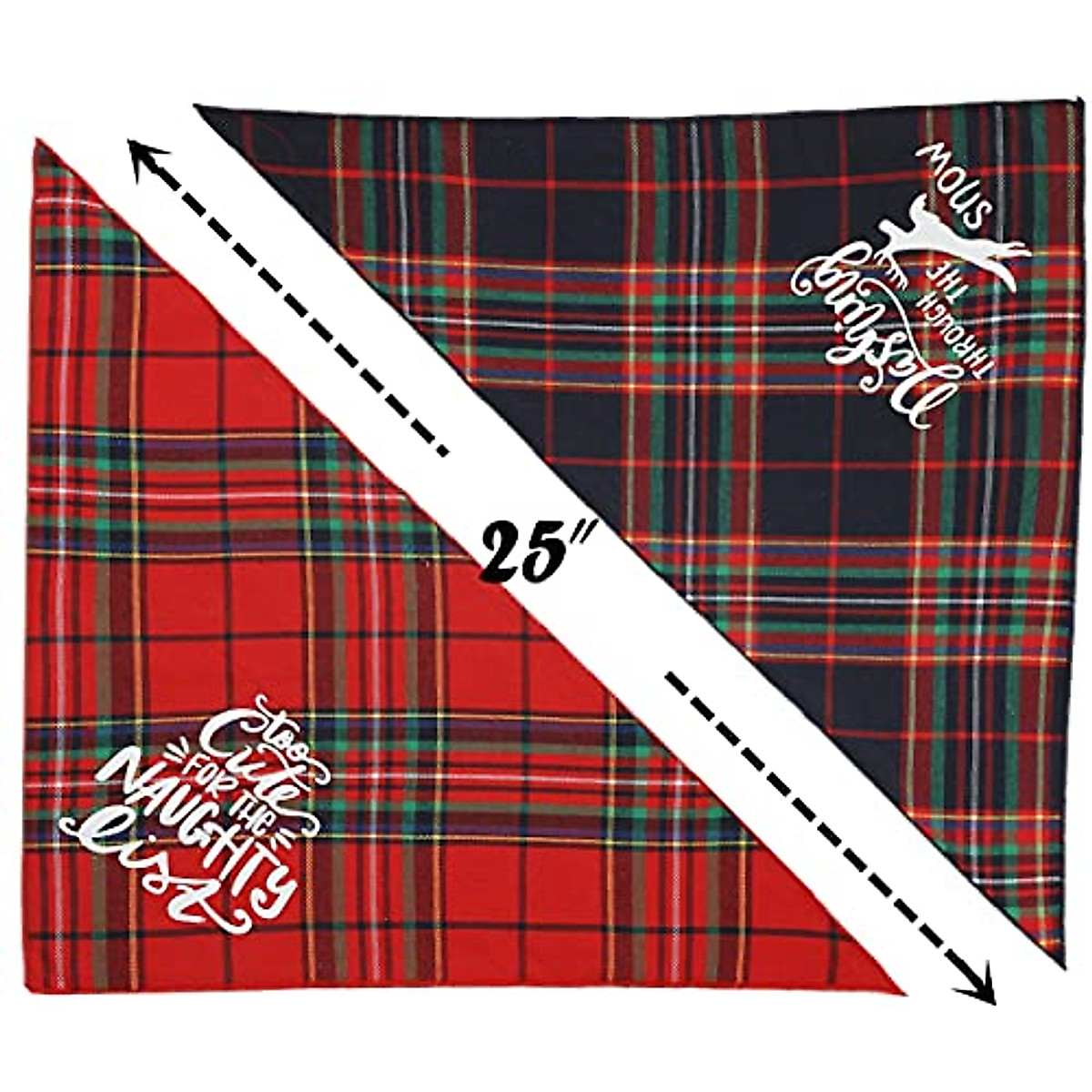 Dog Plaid Christmas Bandana 3 Pack, Holiday Dog Bandana for Xmas Dog Puppy Costume Decorations