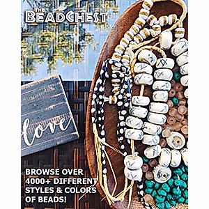 TheBeadChest African Bead Stretch Bracelet, Made in Ghana by Krobo Artisans, Unisex, African Trade Bead Style, Black