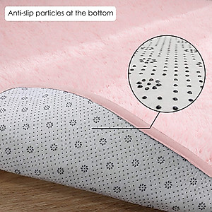 MIEMIE 4x4 Soft Pink Round Area Rug for Bedroom Modern Fluffy Circle Rug for Kids Girls Baby Room Indoor Plush Circular Nursery Rugs Cute Cozy Area Rugs for Living Room