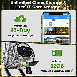 Vyze-Link 4G LTE Cellular Trail Camera, Outdoor Wireless Solar Game Cameras with Sim Card, Colorful Night Vision, Motion Activated, IP66, 360° Rotation, 2-Way Audio, No WiFi Needed, TF Card Included