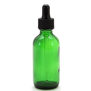Vivaplex, 12, Green, 2 oz Glass Bottles, With Glass Eye Droppers