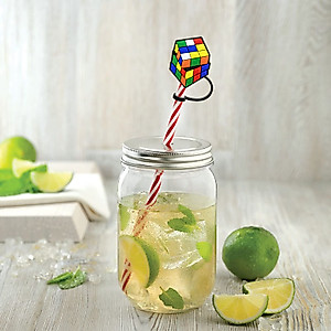 Silicone Game Straw Cover - 14 Pack Cute Reusable Drinking Straw Caps Lids Dust-Proof Straw Plugs for Straw Tips for Home Kitchen Accessories (Game Straw Cover)