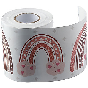 dohobby 65.6 ft Bulletin Board Borders, Rainbow Board Sticker, Boards Wall Displays, for Home Decoration