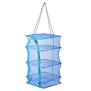 Mesh Drying Net, PE Collapsible Mesh Hanging Drying Net Anti-Fly Cage Dry Food Storage Carrying Bag for Environmentally and Scientifically Protect Dry Dried Fish and Dried Vegetables (35cm)