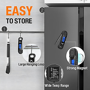 AMMZO Digital Meat Thermometer for Grilling, Instant Read Food Thermometer Waterproof with Backlight for Cooking, Deep Fry, BBQ, Grill, Smoker and Roast