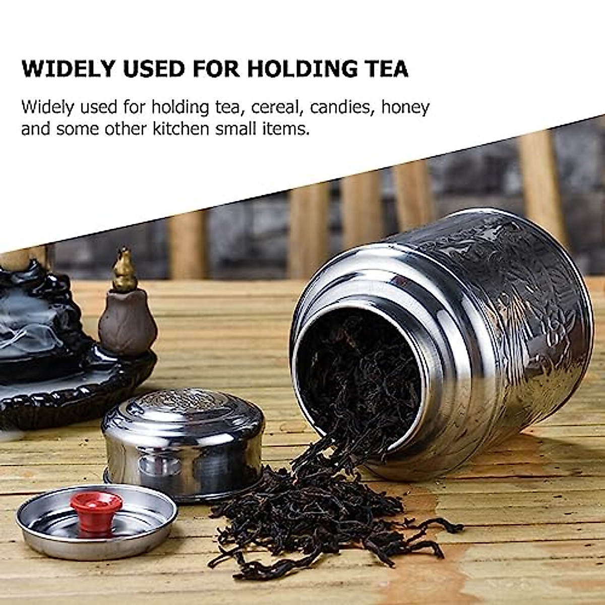 Terrarium Tea Canister Tea Sealing Jar Stainless Steel Tea Canister Tinplate Storage Canister Food Storage Container for Loose Tea Coffee Bean Sugar Salt (50g) Decaf Coffee
