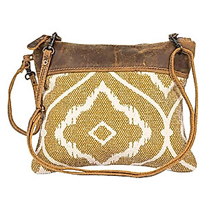 Myra Bag Chocolate Caramel Small & Crossbody Bag Upcycled Canvas, Leather & Rug S-2170