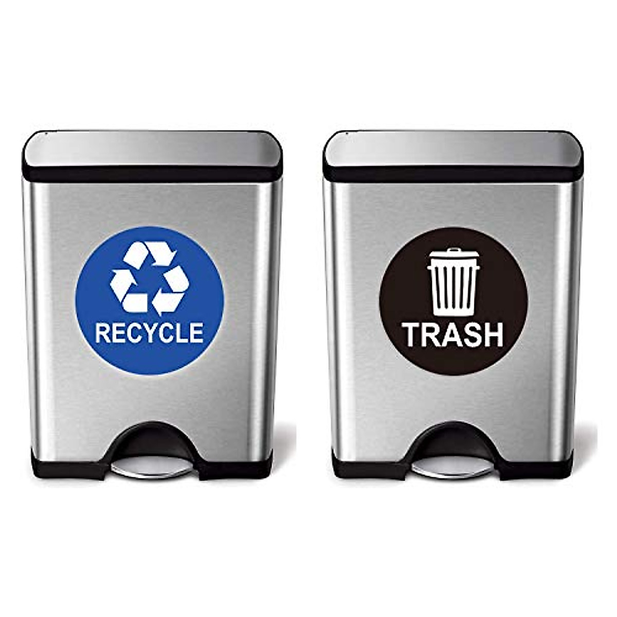 4"x4" Recycle Sticker Sign Trash Can Decal - 12 Recycling Trash Bin ...