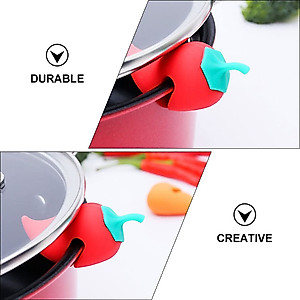 Hemoton Pot Cover Holder 1 Set 2pcs Spill Proof Lid Lifter for Soup Pot Silicone Kitchen Tools Lid Stand Heat Resistant Holder Let Steam Release Cooking Helpers Decoration Spill Stopper