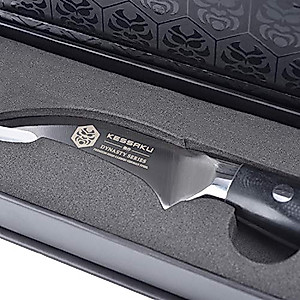 KESSAKU Tourne Peeling Paring Knife - 3 inch Bird's Beak - Dynasty Series - Razor Sharp Kitchen Knife - Forged ThyssenKrupp German High Carbon Stainless Steel - G10 Garolite Handle with Blade Guard