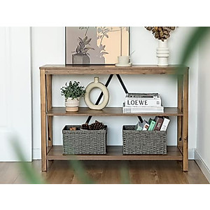 StorageWorks Storage Baskets, Rectangular Wicker Baskets with Built-in Handles, Decorative Storage Boxes