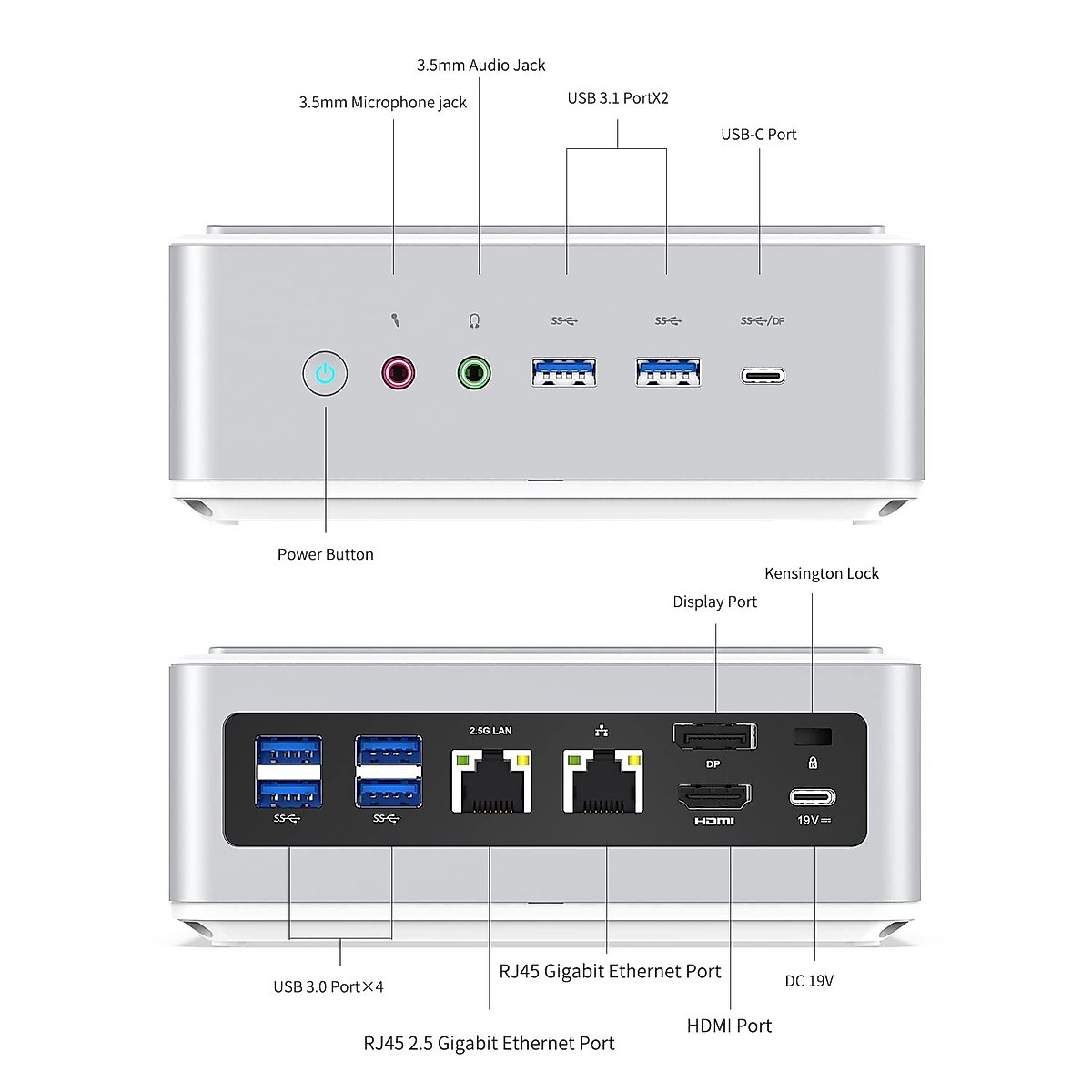 COOFUN HM90 Mini PC, AMD Ryzen 9 4900H Processor 8 cores CPU 32 GB DDR4 / 512GB SSD Mini Desktop Computer, HDMI/DP/USB-C Connection, WiFi 6, BT 5.1, USB 3.0×4