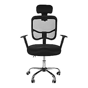 Executive Computer Office Home Task Adjustable Swivel Chair Stool with Arms,Breathable Mesh,Ergonomic Headrest and Lumbar Support(Ship from US!)
