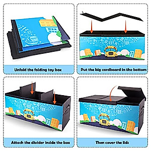 Wdmiya Large Toy Box, Toy Organizers and Storage With Collapsible Lid & Handles, Toy Chest for Kids Extra Large Playroom, Living Room, Nursery, Closet, Car Trunk, Brithday Gift for Boys & Girls