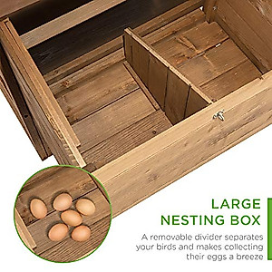 Best Choice Products 71in Mobile Fir Wood Chicken Coop Hen House Poultry Cage for 3-5 Hens, Outdoor, Animal Care w/Wheels, 2 Doors, Nest Box, Removable Tray, UV Panel