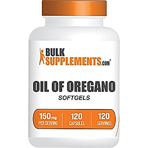 BULKSUPPLEMENTS.COM Oil of Oregano Softgels - Oregano Oil Supplements, from Wild Oregano Oil - 150mg of Oregano Essential Oil per 1 Softgel Serving - Oregano Oil Capsules (120 Softgels)