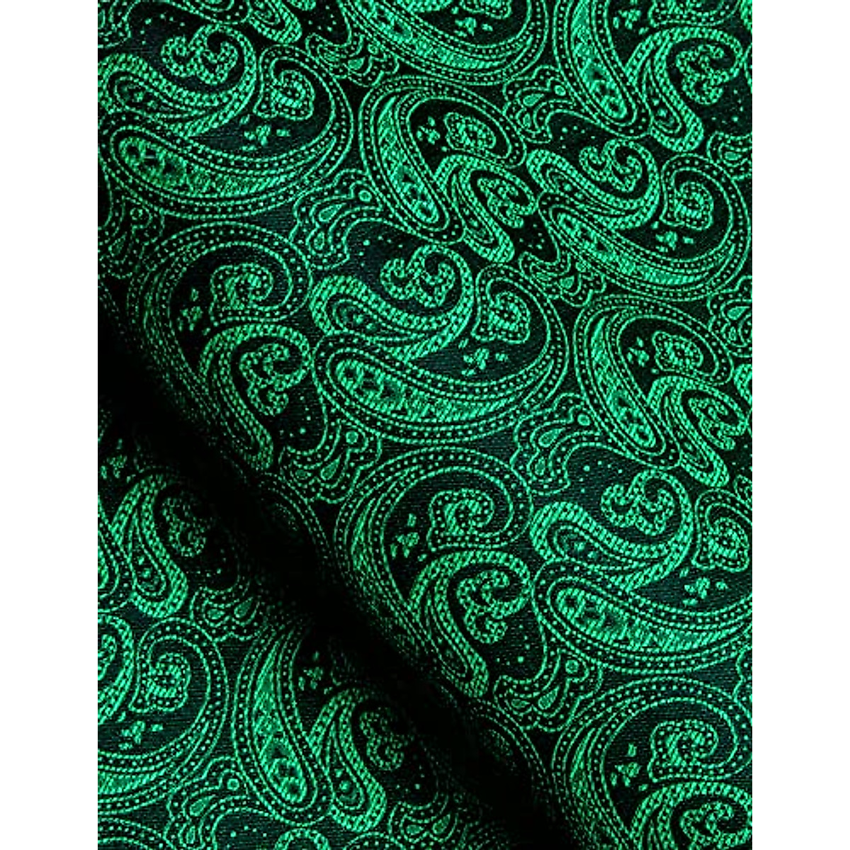 YOHOWA Men's Silk Shirt Paisley Button Down Dress Shirts Regular Fit Long Sleeve Shirt Formal Casual Green