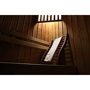 Kütral Sauna Backrest -Made of Canadian Red Cedar - Ergonomic S-Shape - 2 Complimentary Towels Included
