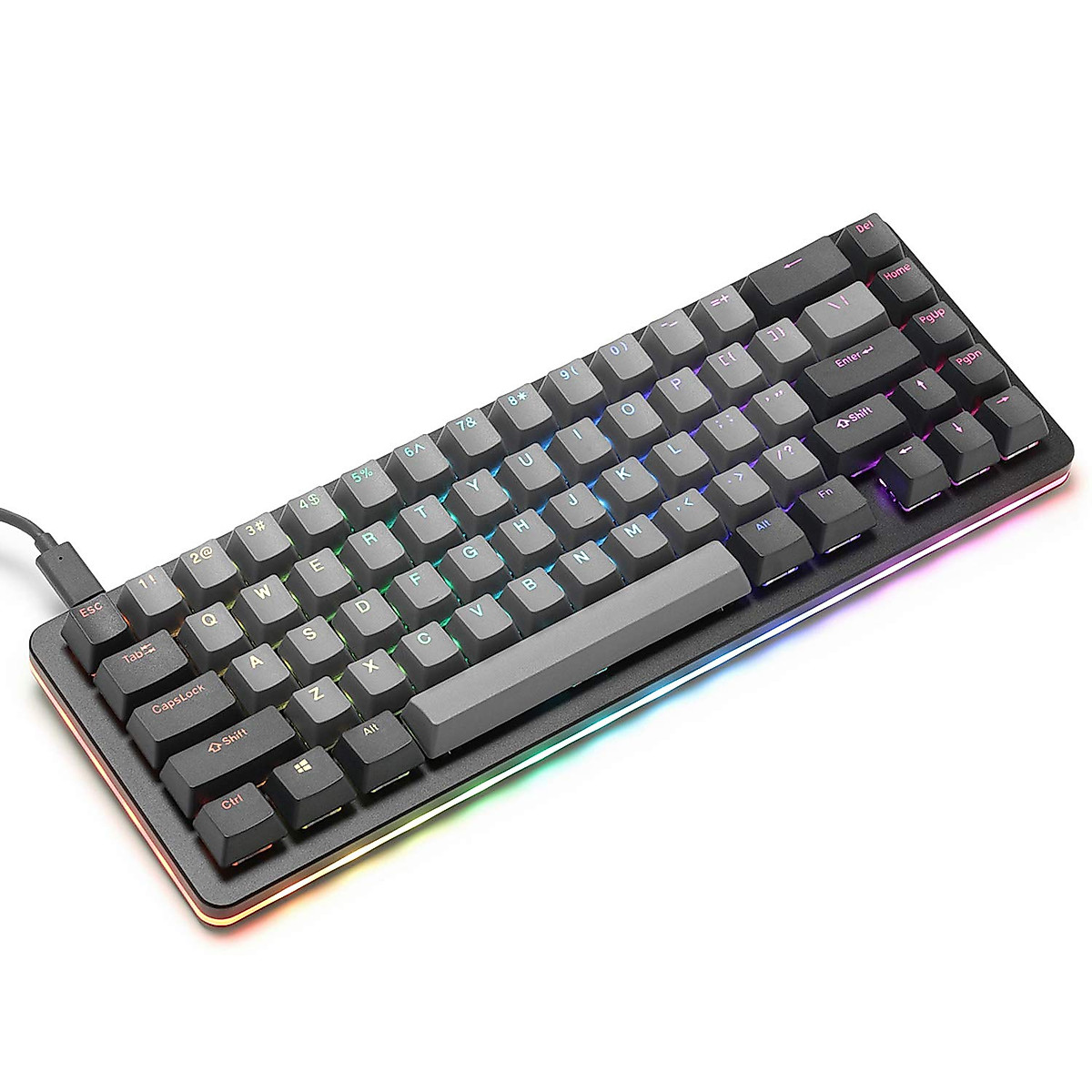 Drop ALT Mechanical Keyboard — 65% (67 Key) Gaming Keyboard, Hot-Swap Switches, Programmable Macros, RGB LED Backlighting, USB-C, Doubleshot PBT, Aluminum Frame (Kaihua Box White, Black)
