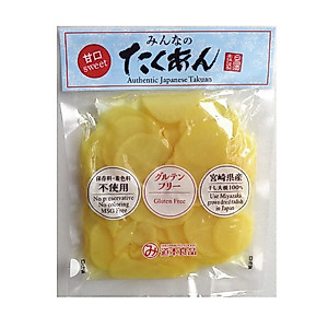 Gluten Free Pickled daikon radish, 3.5oz x 3packs, MSG free, No coloring and preservative added, Slightly sweetened, Product of Japan