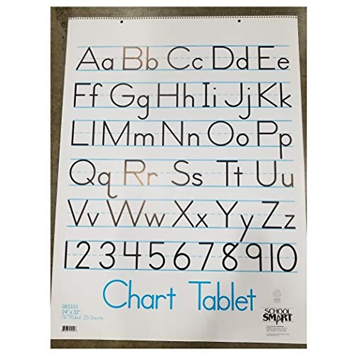 School Smart Chart Tablet, 24 x 32 Inches, 1-1/2 Inch Ruling, 1/2 Inch Skip Line, 25 Sheets, Cover may vary