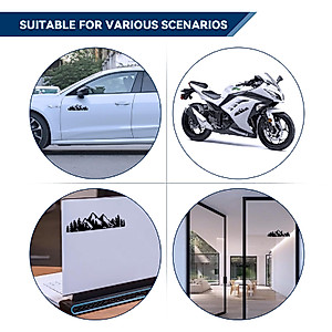 QUICTO 2 PCS Vinyl Car Snowy Mountain Tree Sticker, Car Body Mountain Range Graphic Logo Sticker, for SUV Truck Off-Road Vehicle, Universal Car Sticker Accessories