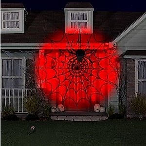 LEDLightShow Gemmy Spider Web Constant Red Electrical Outlet Halloween Indoor Outdoor Light Show Projector