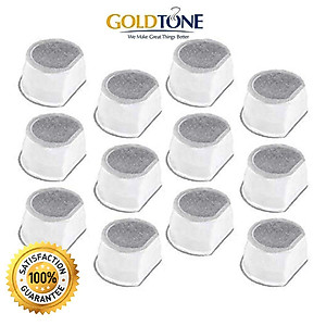 GoldTone Brand Replacement Pet Fountain Water Filters Compatible with Drinkwell Avalon, Drinkwell Pagoda & Drinkwell Sedona Pet Fountains (12 Pack)