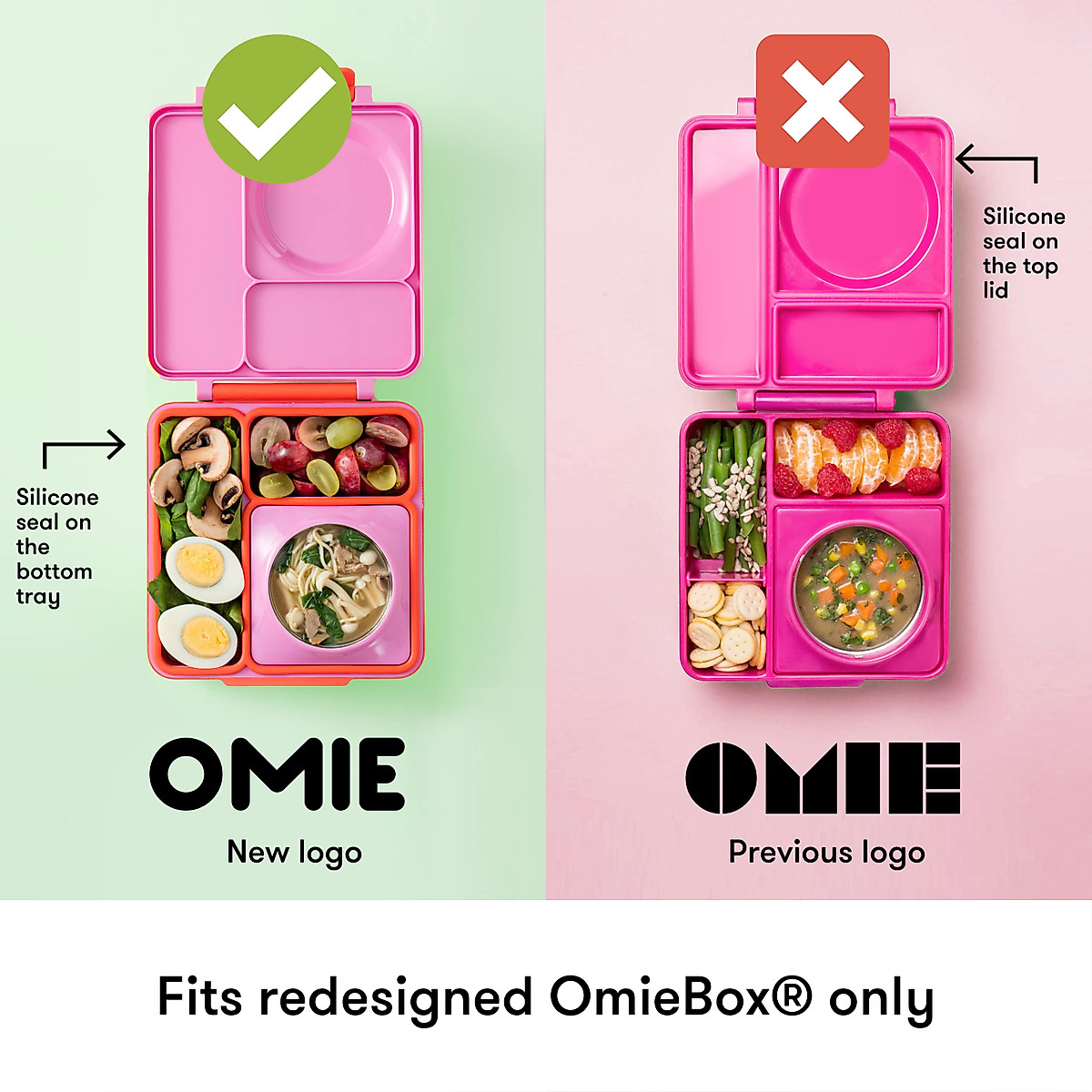 Omie OmieBox (2 pack) Leakproof Dips Containers To Go, Salad Dressing Container, Condiment Container with Lids - Food Safe Silicone - 4 ounces (Purple/Orange)