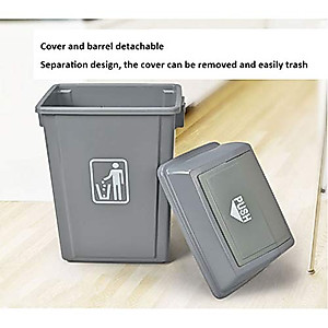 NYKK Wastebasket 23 Litre / 6 Gallon Swing Cover Trash Can (Gray) Waste Container (Capacity : 23L)