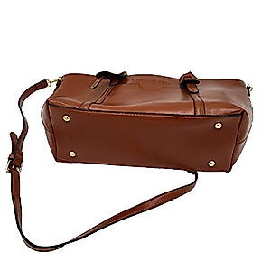 Orchid Bay - Women’s Vegan Leather Bucket Hobo Bag, Crossbody Purse, Top Handles and Shoulder Satchel, with Zipper. (Brown)