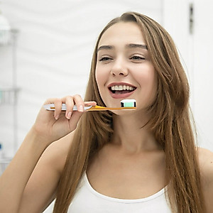 DOITOOL 6pcs Handheld Toothbrush Manual Toothbrush Tooth Cleaning Brush Ultra Hard Bristles Toothbrush for Whitening Teeth Adult Random Color