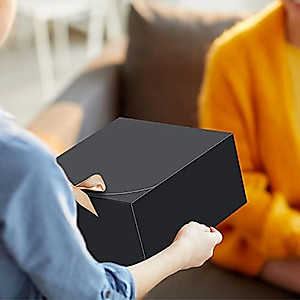 24 Pack Gift Boxes with Lids Bridesmaid Proposal Box 8 x 8 x 4 Inches, Elegant Gift Wrap Boxes Wedding Gift Boxes Kraft Paper Empty Boxes for Packaging Birthday Present Cupcake Crafting(Black)