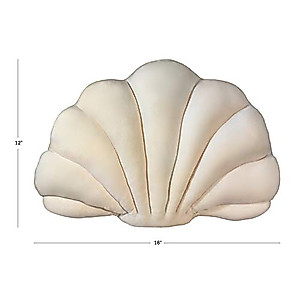 Shell Pillow in A Luxurious Fabric. Decorative Seashell Cream Throw Pillow for Bed or Couch. Perfect Nautical Decor Pillows for Beach Home Decor. 18 X 13 Inches – Ideal Accent Pillows