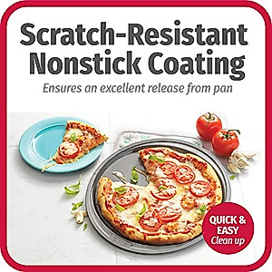 Goodcook 04036 Non-Stick Pizza Pan, 11-3/4 in Dia x 16.4 in L x 14-1/2 in W x 2.8 in H, Steel